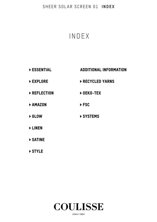 Coulisse - Sheer Solar Screen 01 USA Collection - Page 4-5