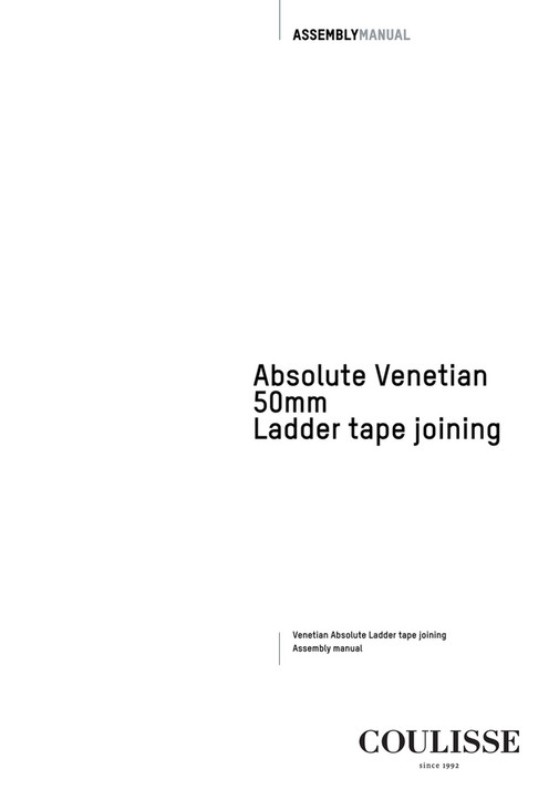 Assembly Manual: Absolute Venetian Ladder Tape Joining - Page 1