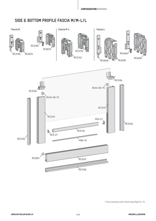Coulisse - Configuration drawing for Absolute Roller Blind - Page 110-111
