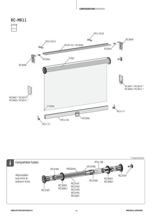Coulisse - Configuration drawing for Absolute Roller Blind - Page 36-37