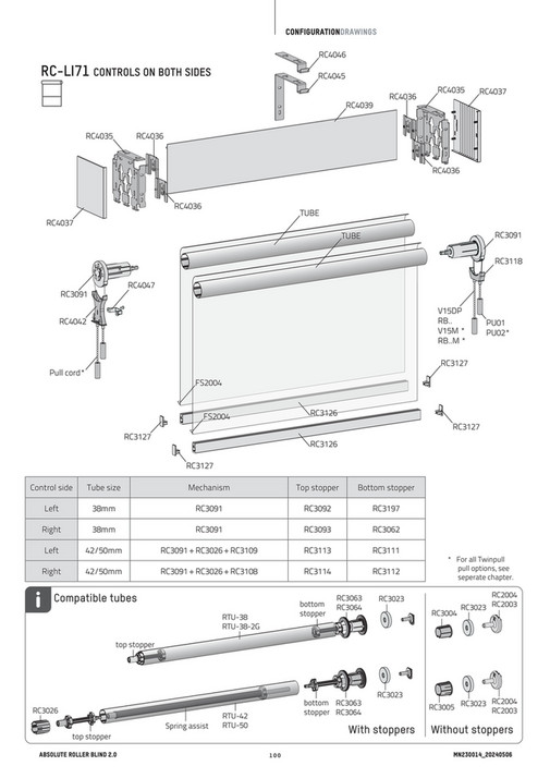 Coulisse - Configuration drawing for Absolute Roller Blind - Page 100-101