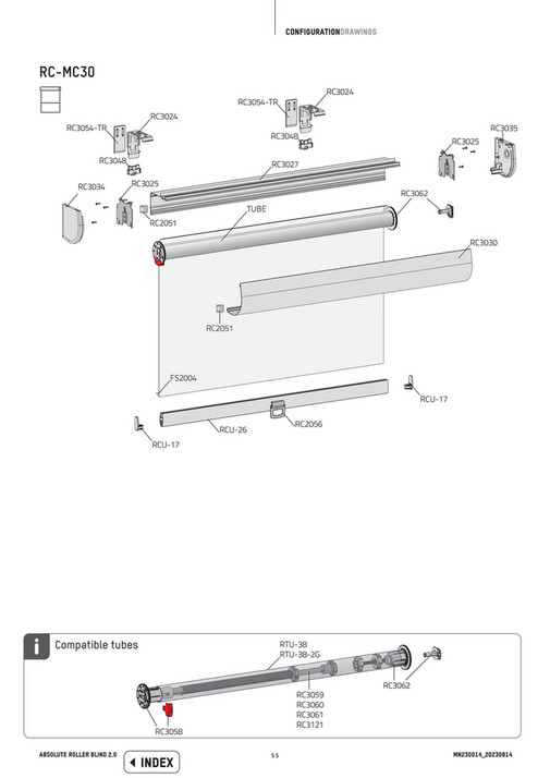 Coulisse - Configuration drawing for Absolute Roller Blind - Page 54-55