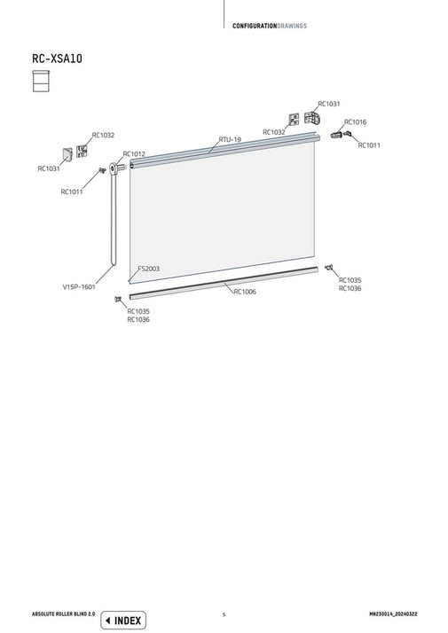 Coulisse - Configuration drawing for Absolute Roller Blind - Page 4-5