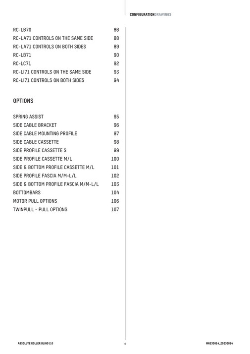 Coulisse - Configuration drawing for Absolute Roller Blind - Page 4-5