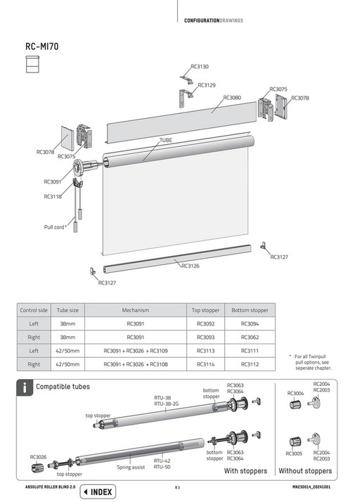 Coulisse Configuration Drawing For Absolute Roller Blind Page 82 83