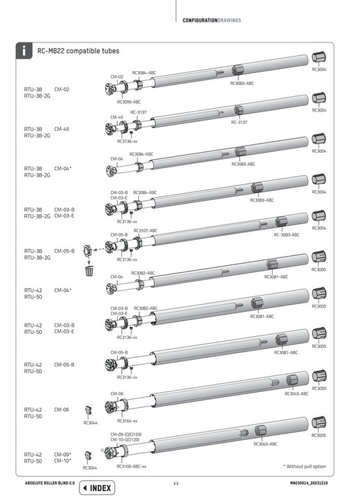 Coulisse - Configuration drawing for Absolute Roller Blind - Page 52-53