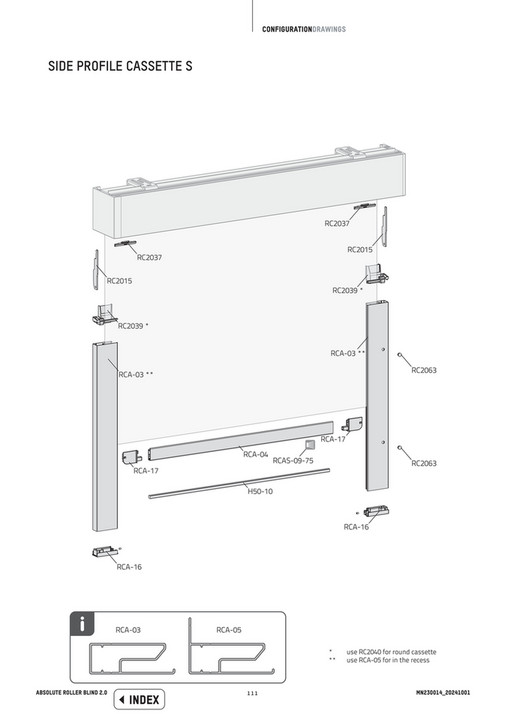 Coulisse - Configuration drawing for Absolute Roller Blind - Page 110-111