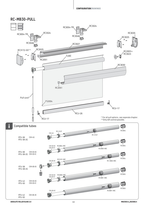Coulisse - Configuration drawing for Absolute Roller Blind - Page 54-55