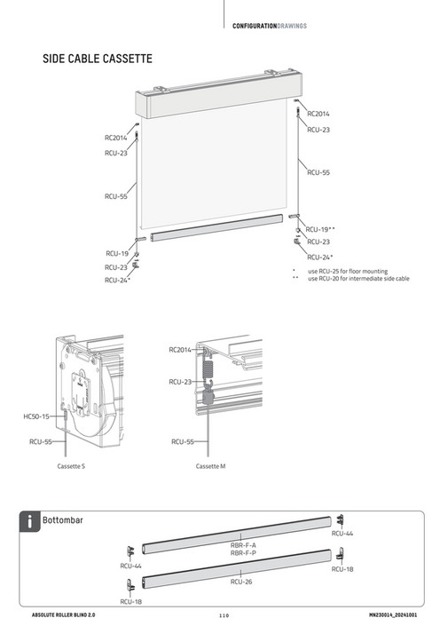 Coulisse - Configuration drawing for Absolute Roller Blind - Page 110-111